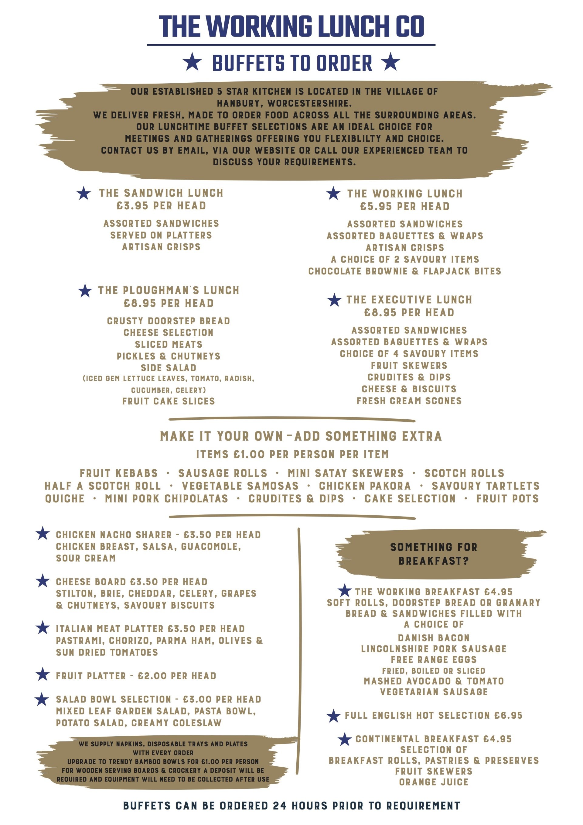 New Buffet Catering Menu